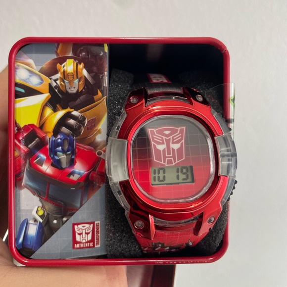 Hasbro | Other | Transformers Kids Watch Lcd Display Metallic Bezel ...